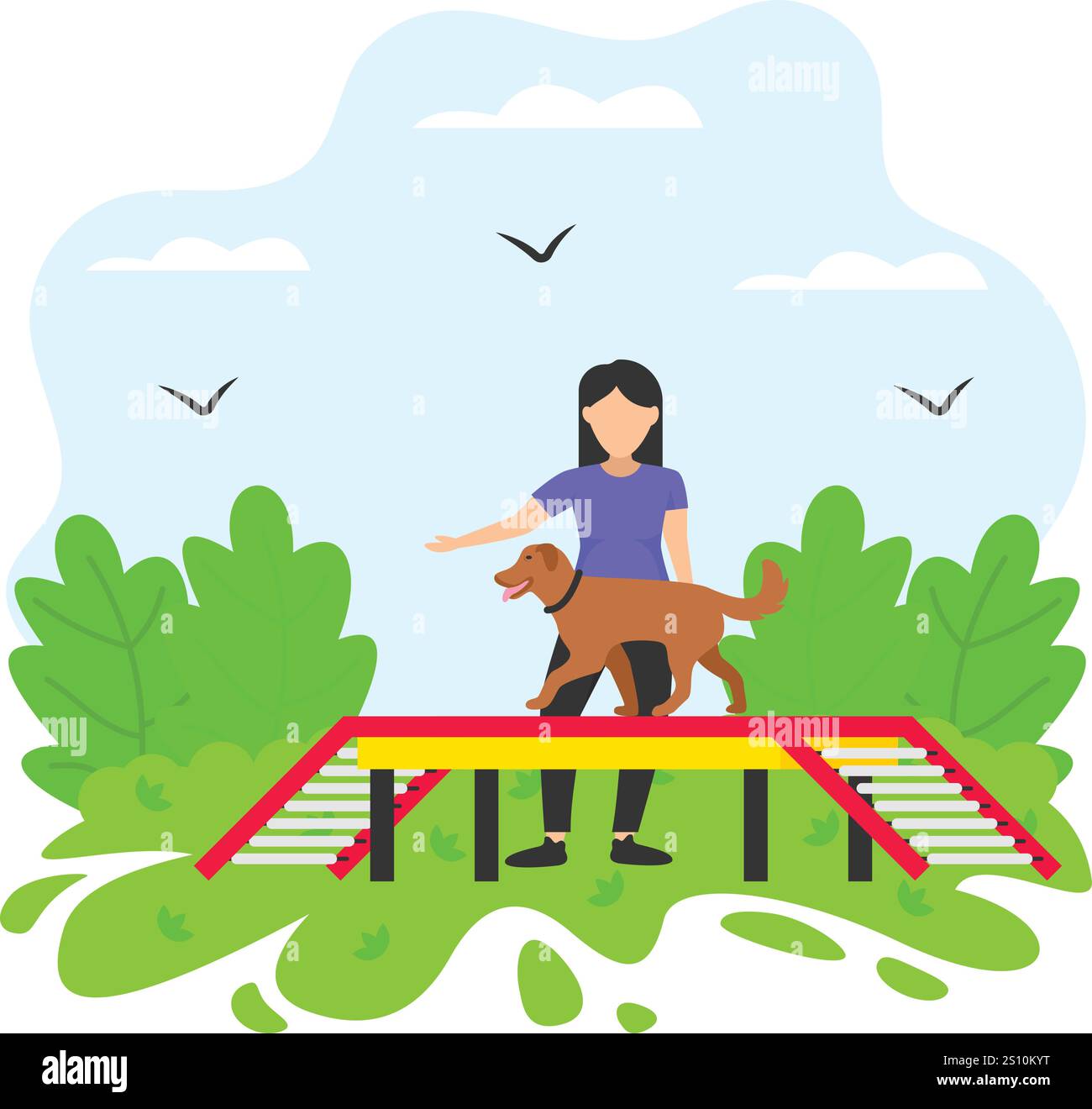 Puppy Getting Obedience sports Training concept, Dogs execute ...