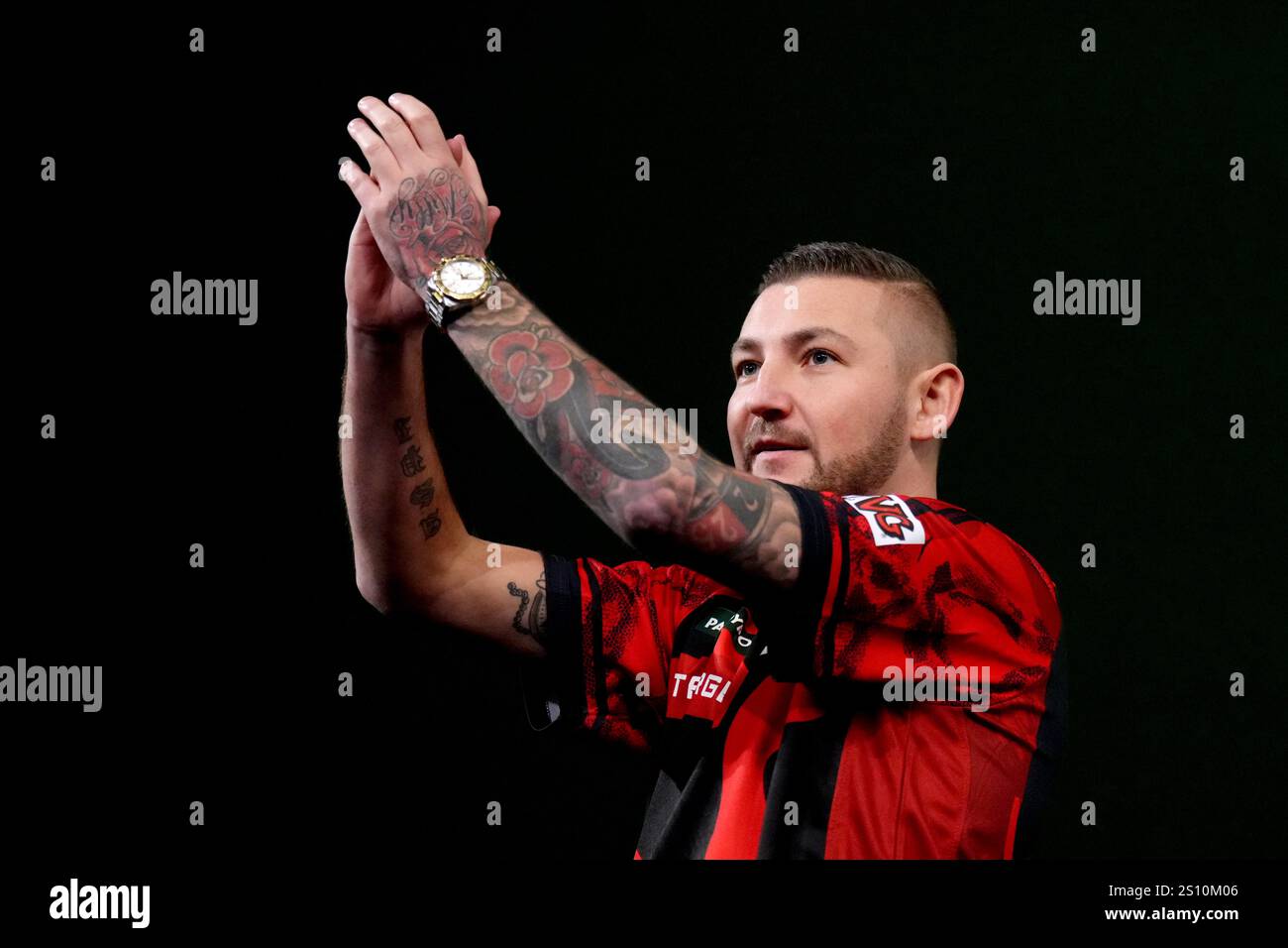 Nathan Aspinall ahead of his match against Ricardo Pietreczko during ...
