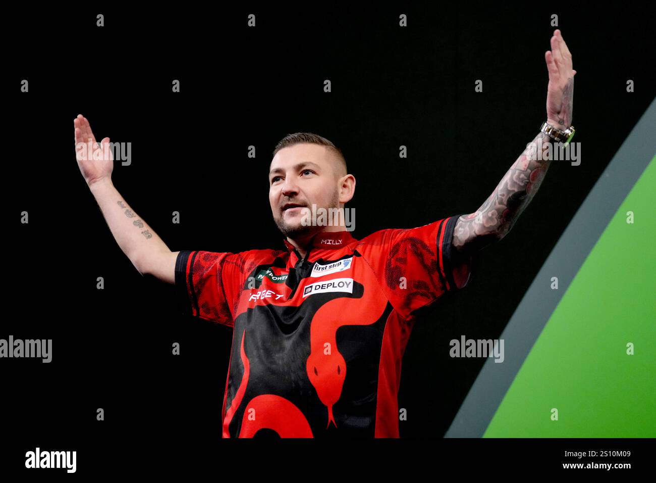 Nathan Aspinall ahead of his match against Ricardo Pietreczko during ...
