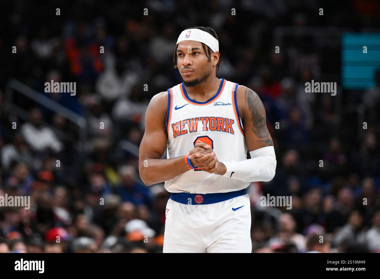 New York Knicks guard Miles McBride during the second half of an NBA ...