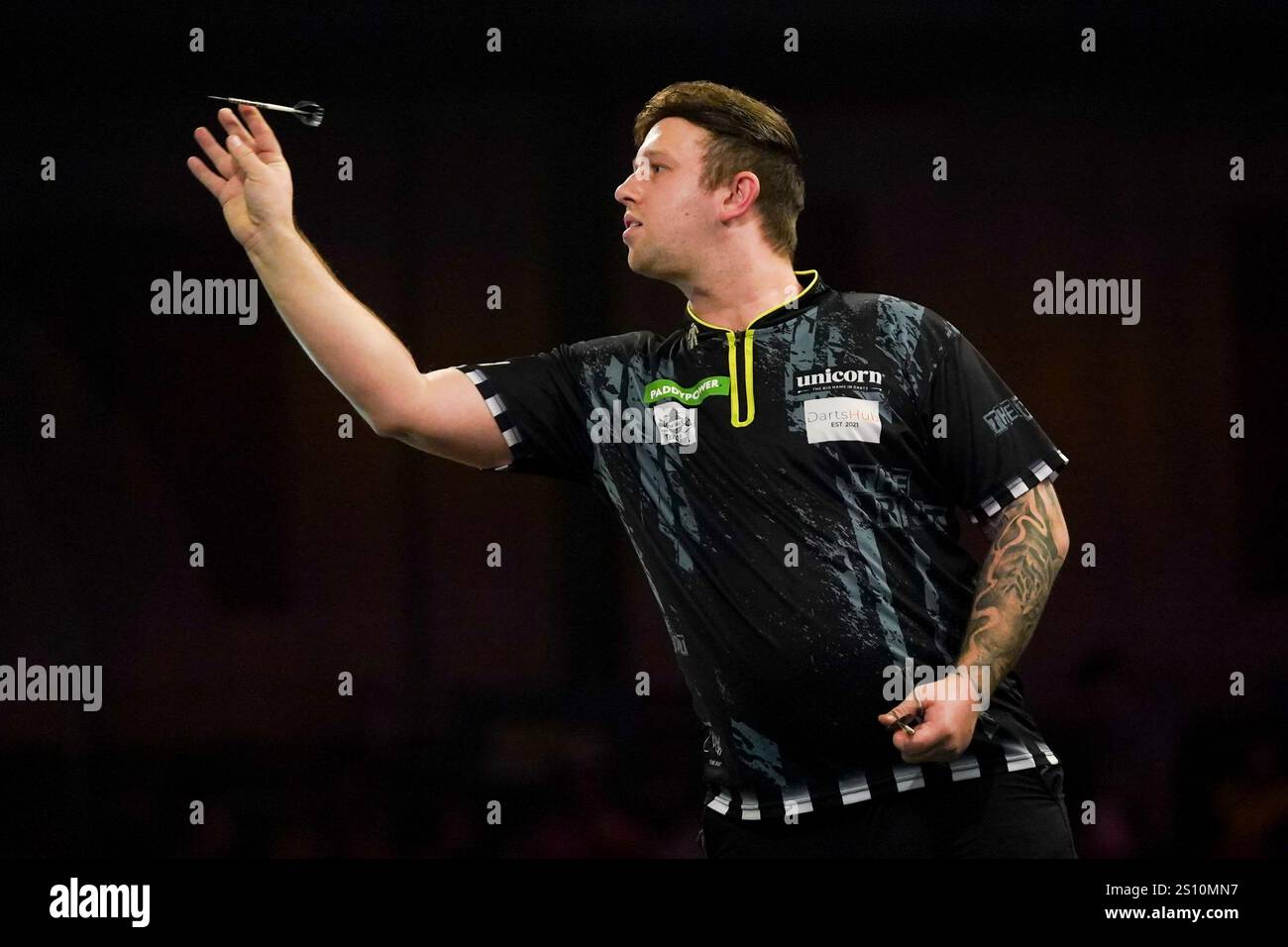 Callan Rydz of England in action during the round 4 match against Rob ...