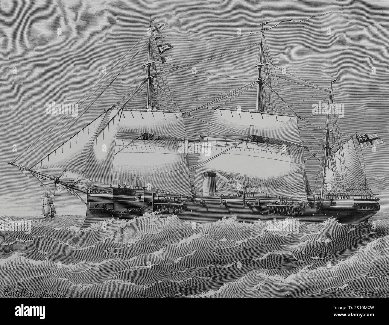 "HMS Canada" (1881) and "HMS Conquest" (1878). British Royal Navy ...
