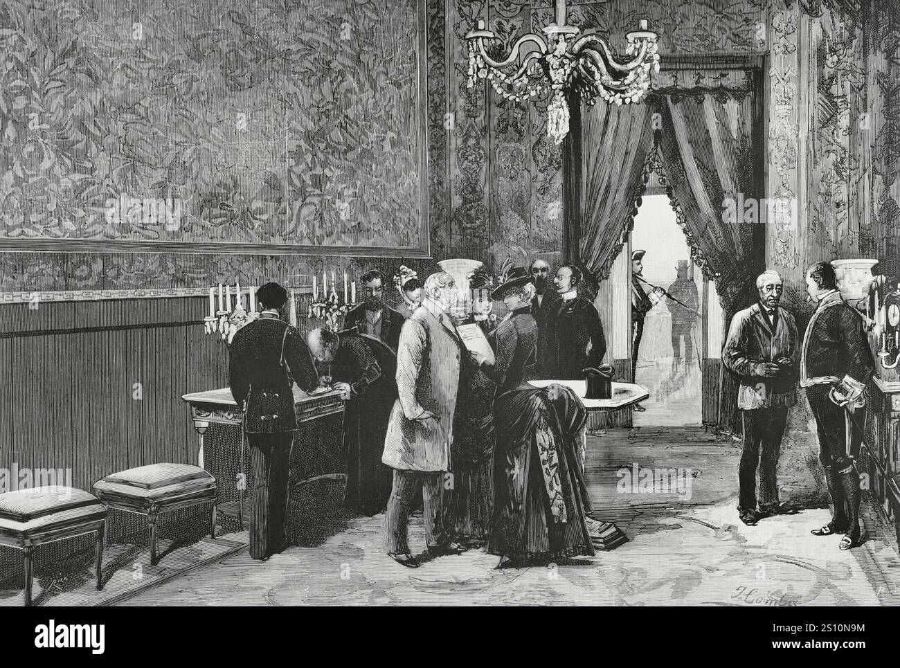 History of Spain. Madrid. Royal Palace. Aspect of the antechamber of ...