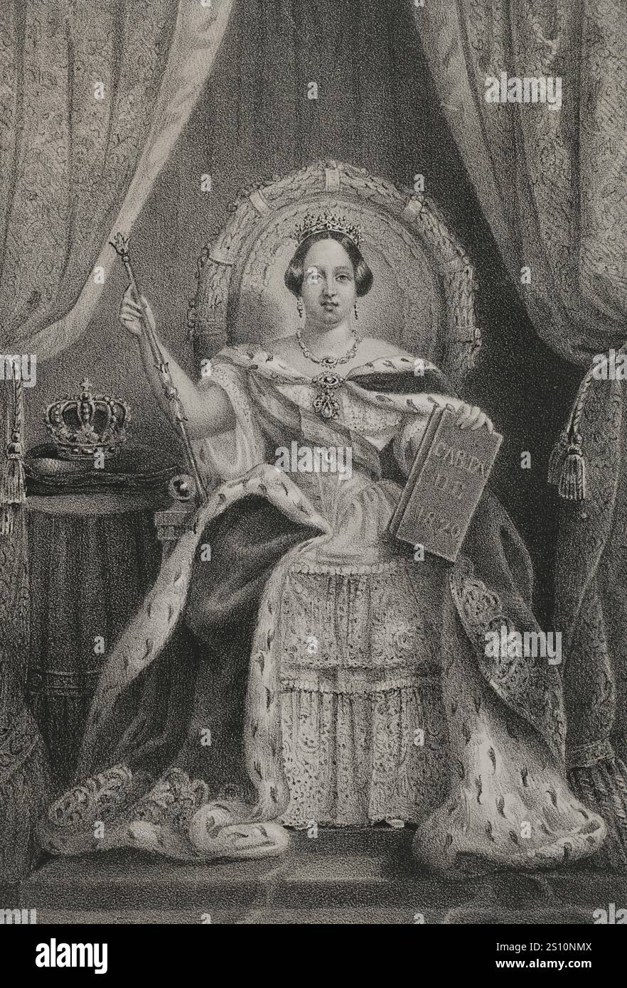 Maria II of Portugal (1819-1853). Queen of Portugal born in Rio de ...