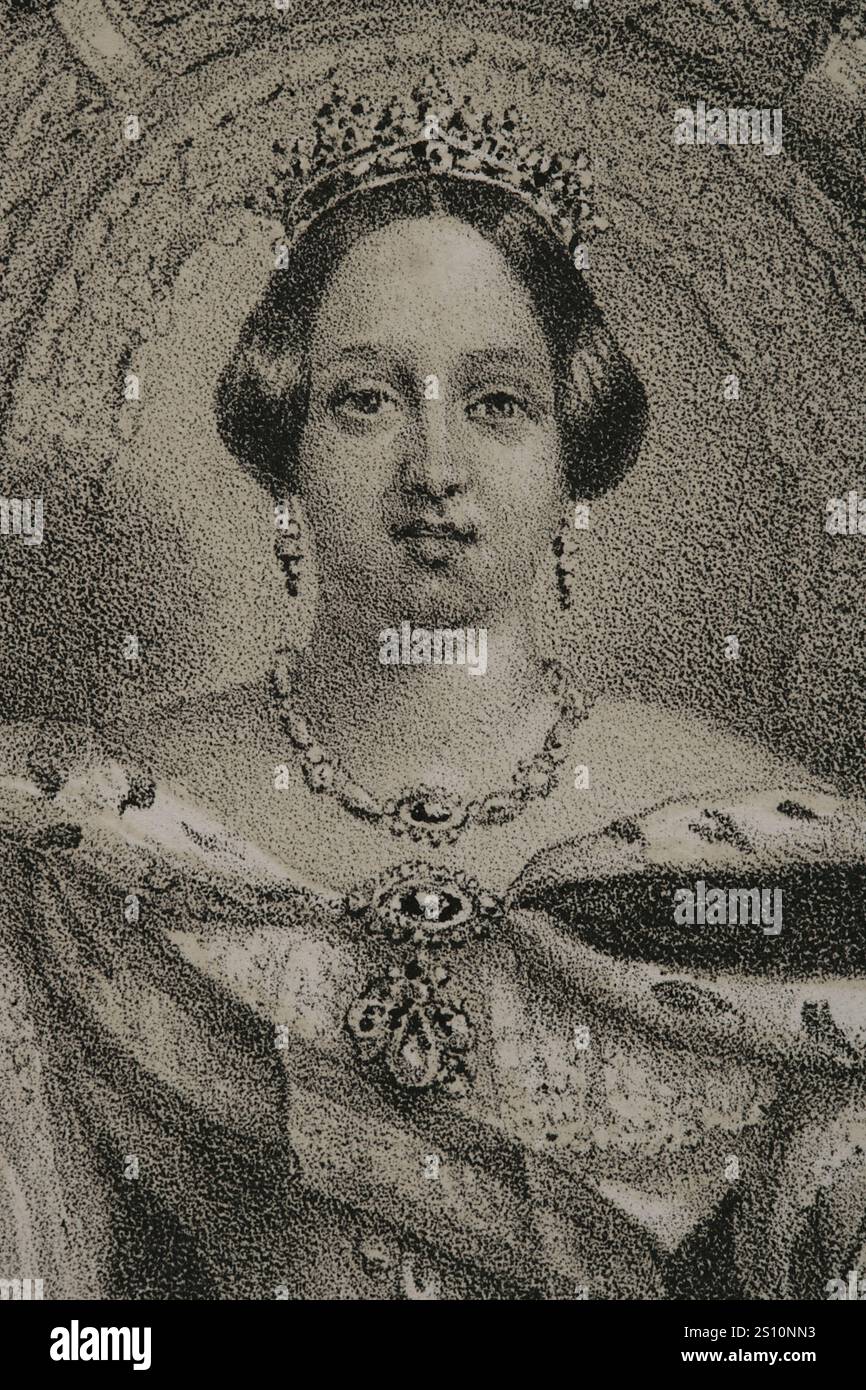 Maria II of Portugal (1819-1853). Queen of Portugal born in Rio de ...