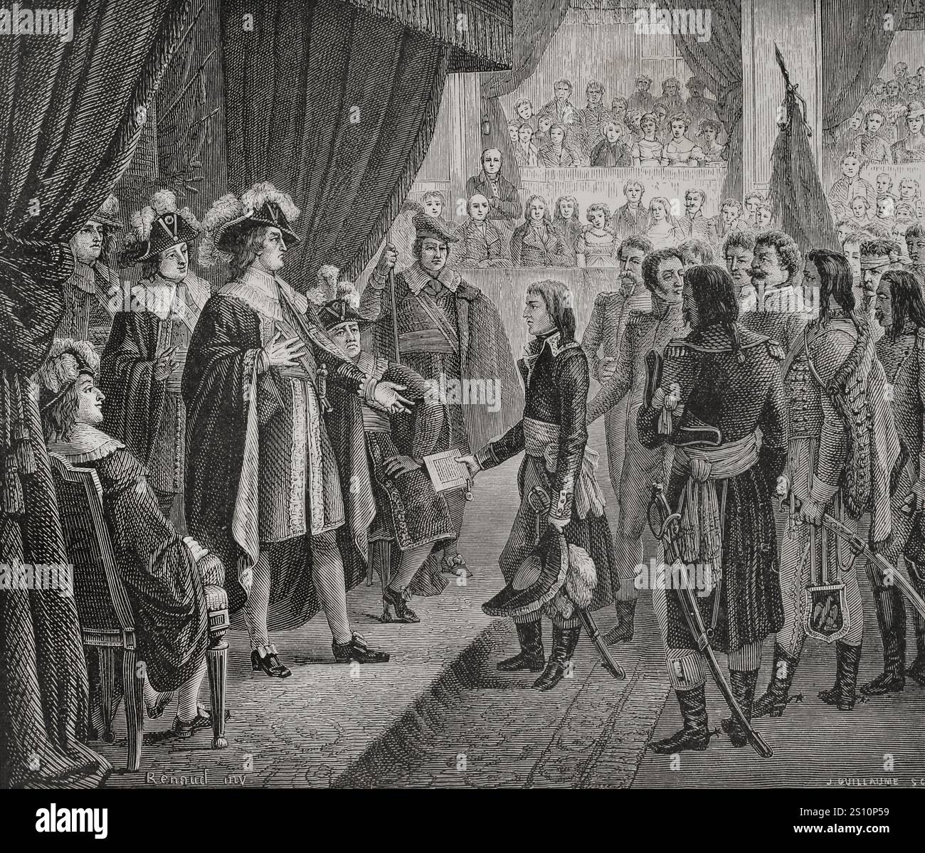 First French Republic. French Directory (1795-1799). Napoleon Bonaparte presenting to the ...