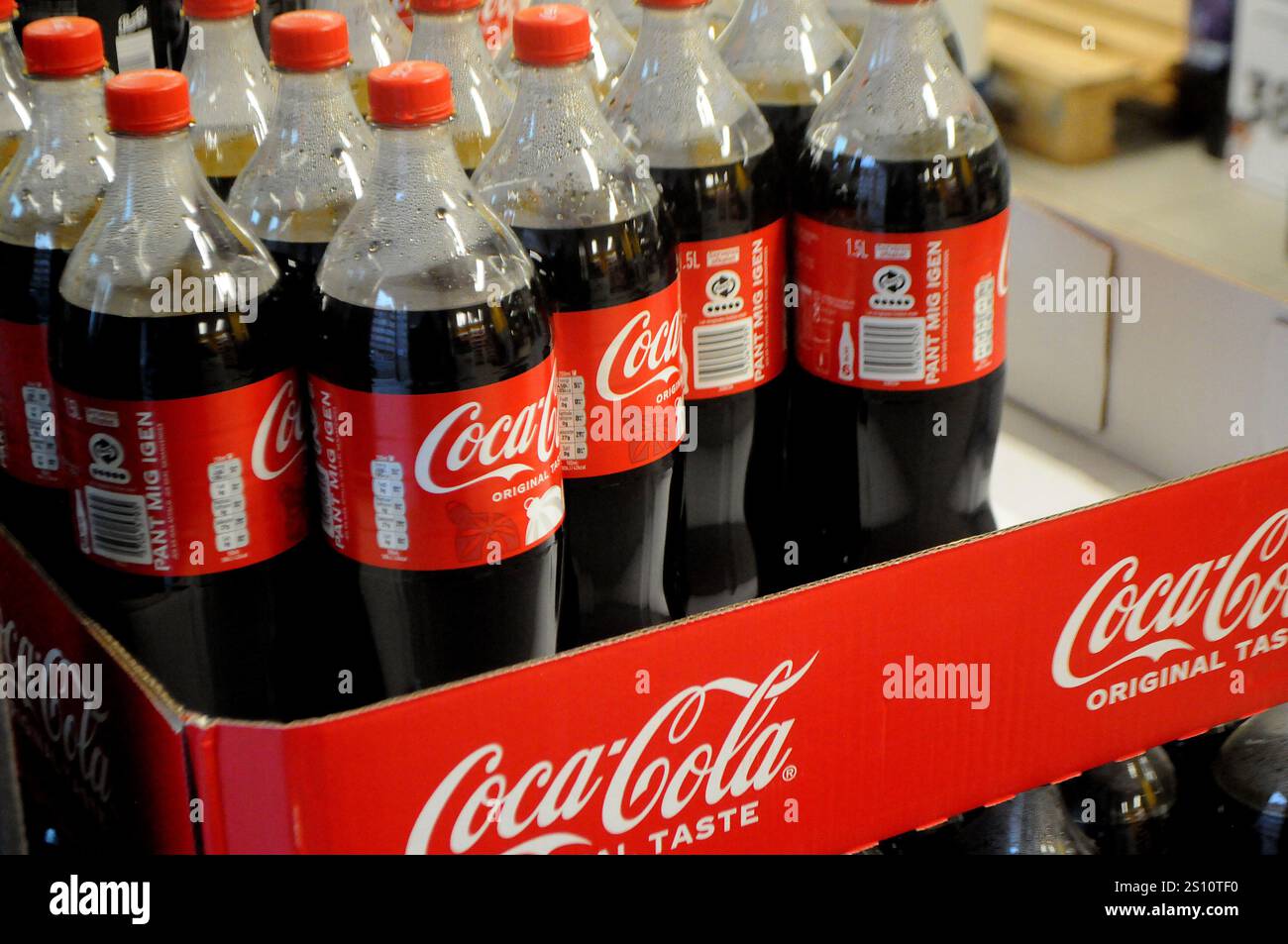 Copenhagen/ DenmarK/30 DECEMBER 2024/ Coca cola bottle place in grocery ...