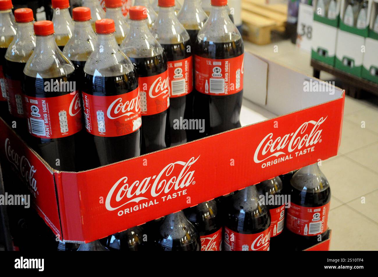 Copenhagen/ DenmarK/30 DECEMBER 2024/ Coca cola bottle place in grocery ...