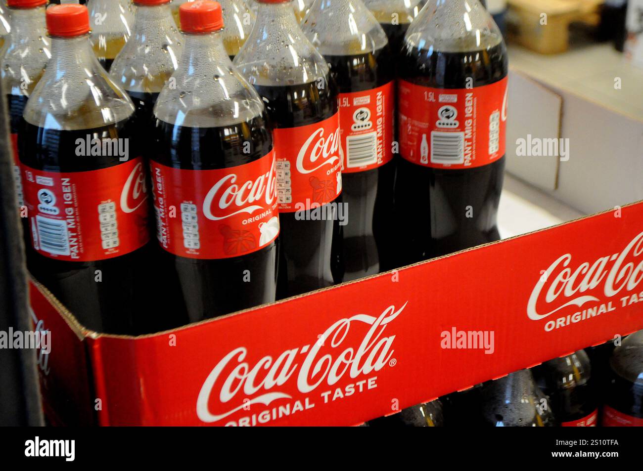 Copenhagen/ DenmarK/30 DECEMBER 2024/ Coca cola bottle place in grocery ...