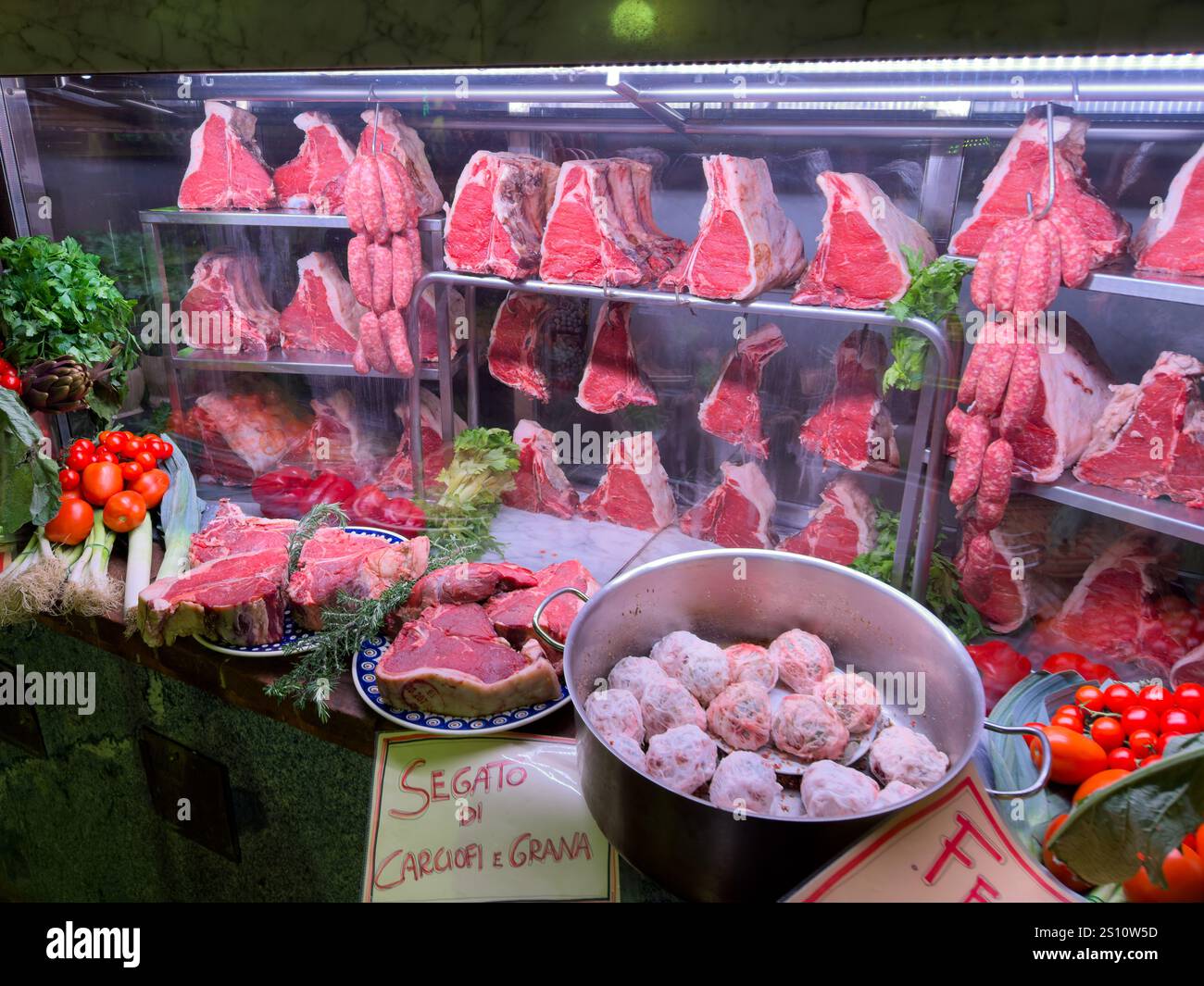 Meat cuts available at Perseus, a restaurant serving typical Florentine ...