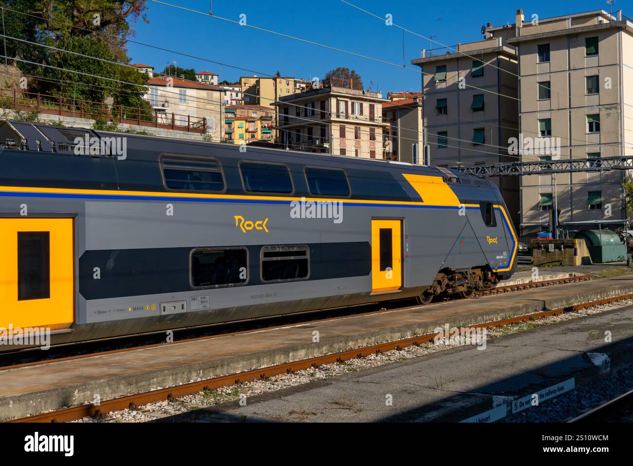 The Trenitalia Rock regional passenger train at the station in La ...