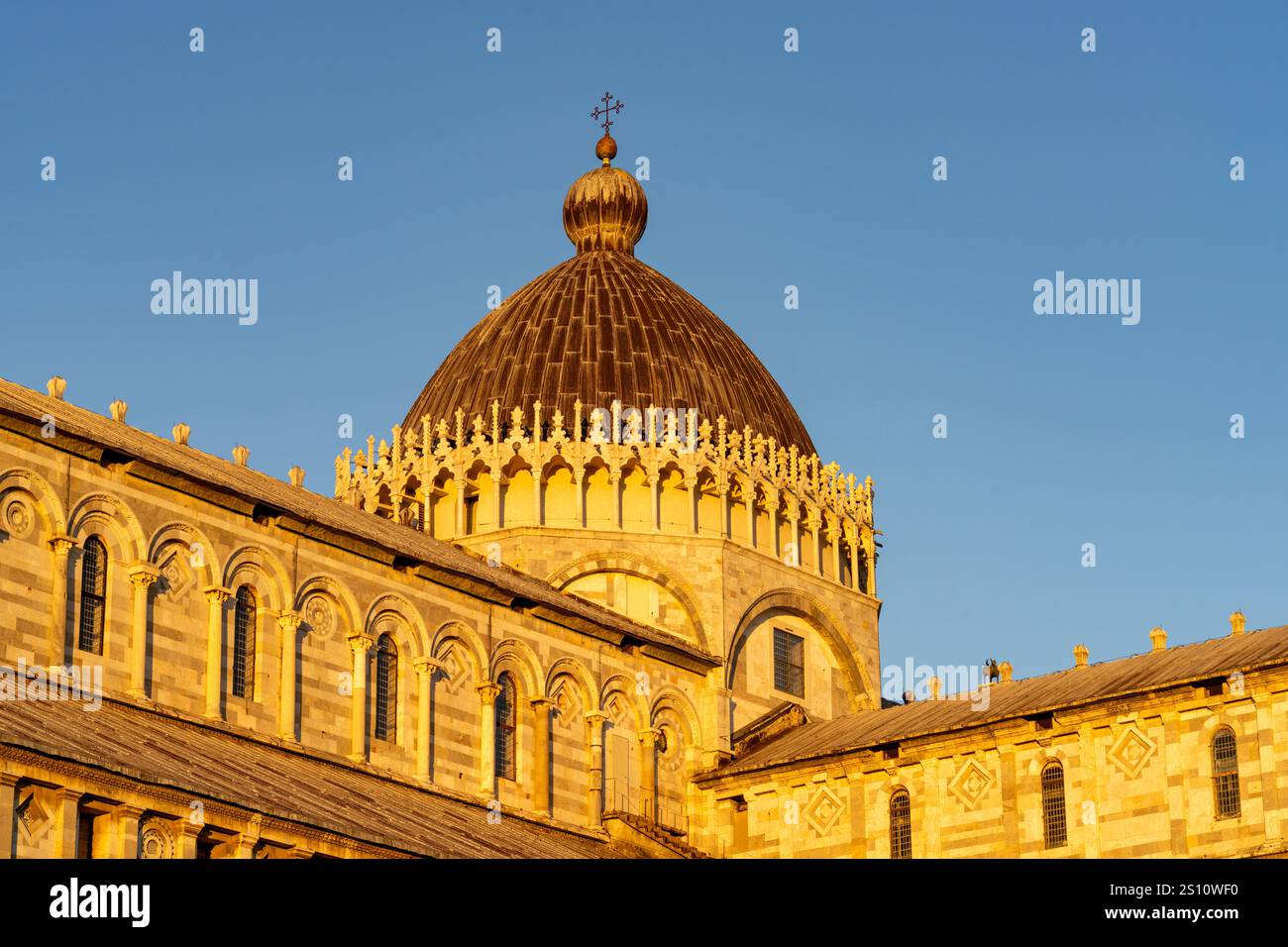 The dome of the Pisa Duomo or Primatial Metropolitan Cathedral of the ...
