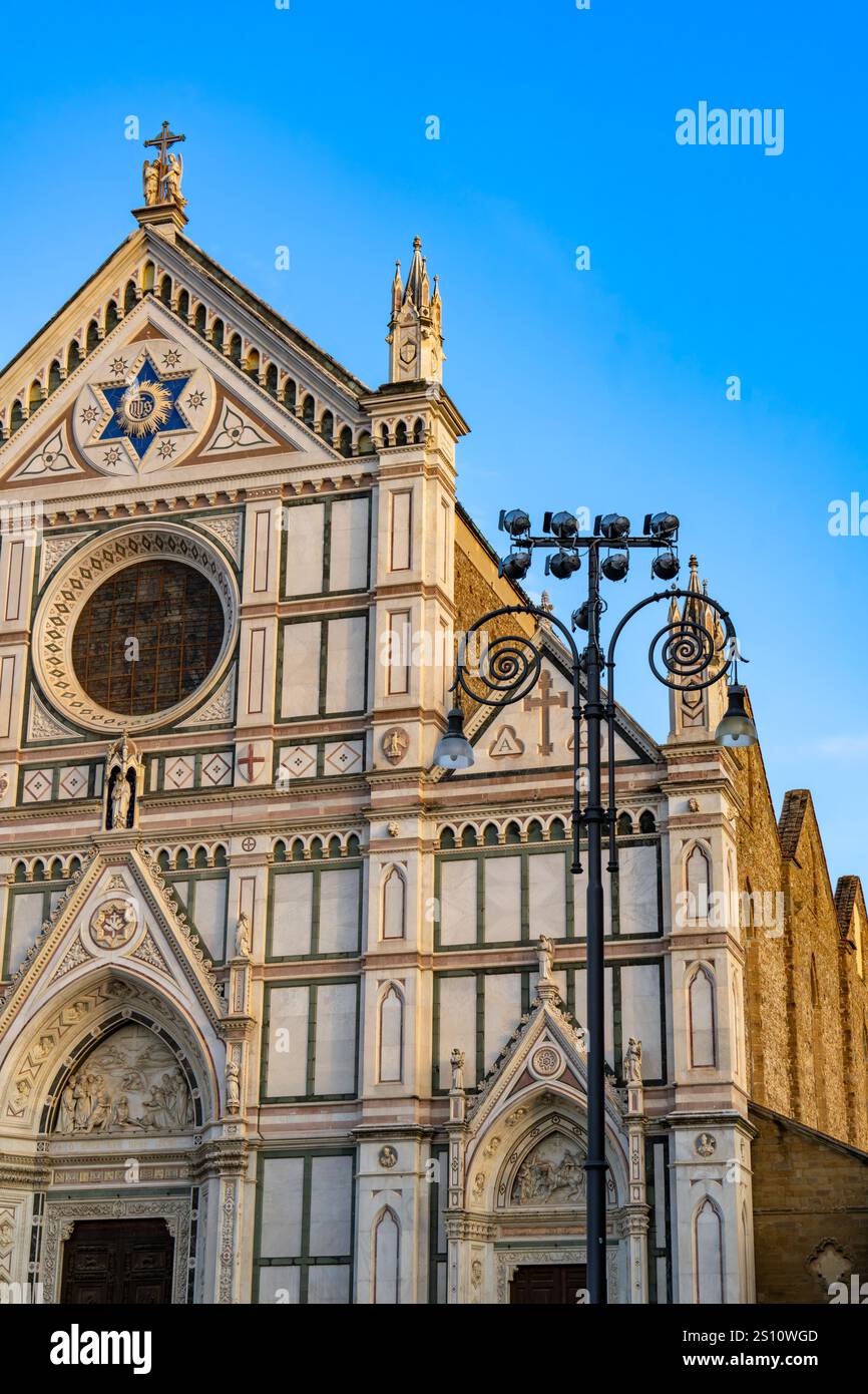 The facade of the Basilica of Santa Croce or Basilica of the Holy Cross ...