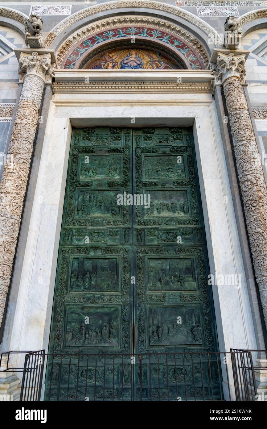 Doors of the main portal of the Duomo of Pisa. Cast in bronze in 1605 ...