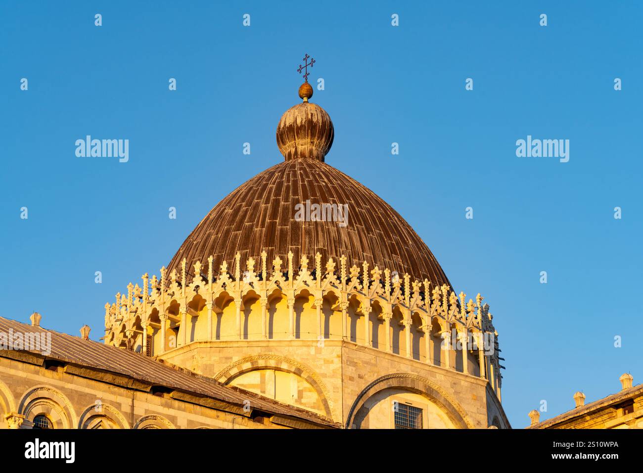 The dome of the Pisa Duomo or Primatial Metropolitan Cathedral of the ...