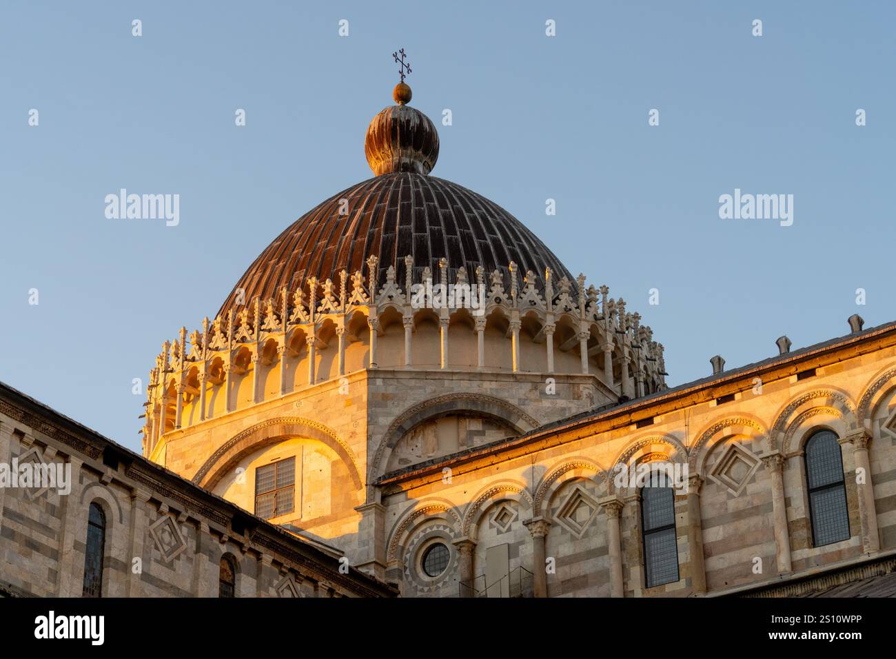 The dome of the Pisa Duomo or Primatial Metropolitan Cathedral of the ...