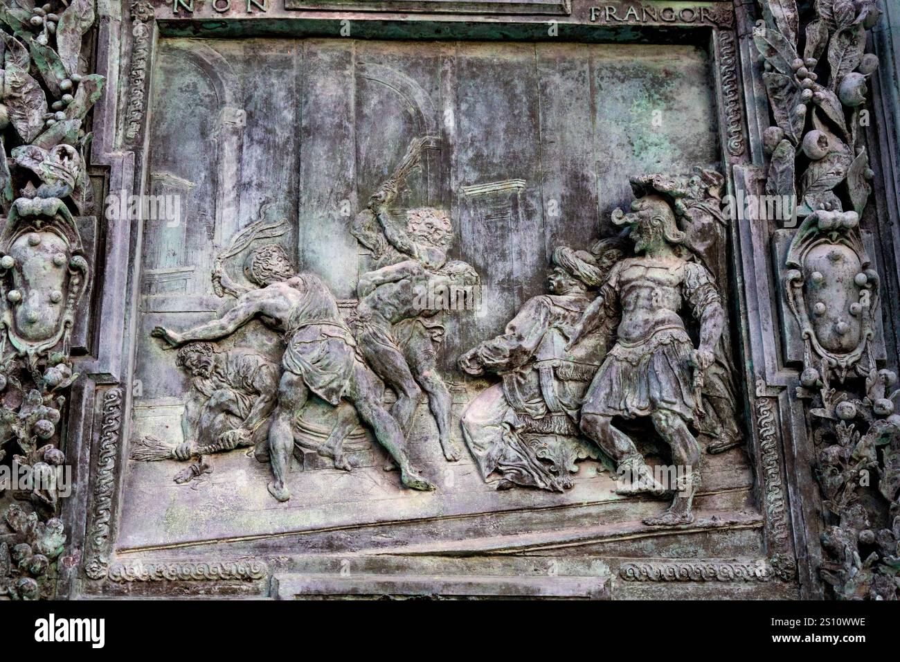 Detail of the right portal door of the Duomo of Pisa. Cast in bronze in ...
