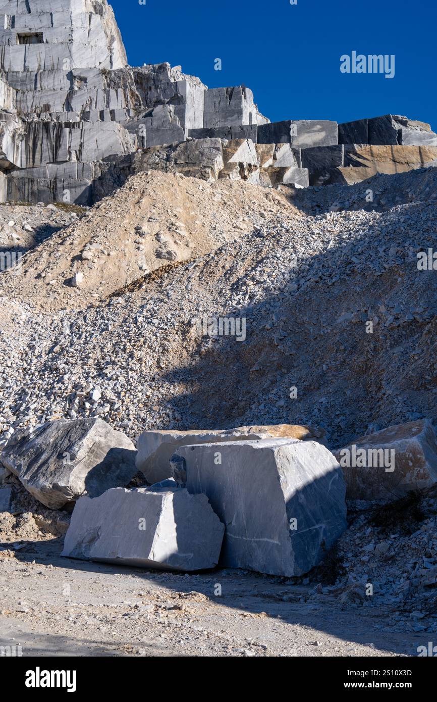 A Carrara marble bench for sitting on during the quarry tour in ...