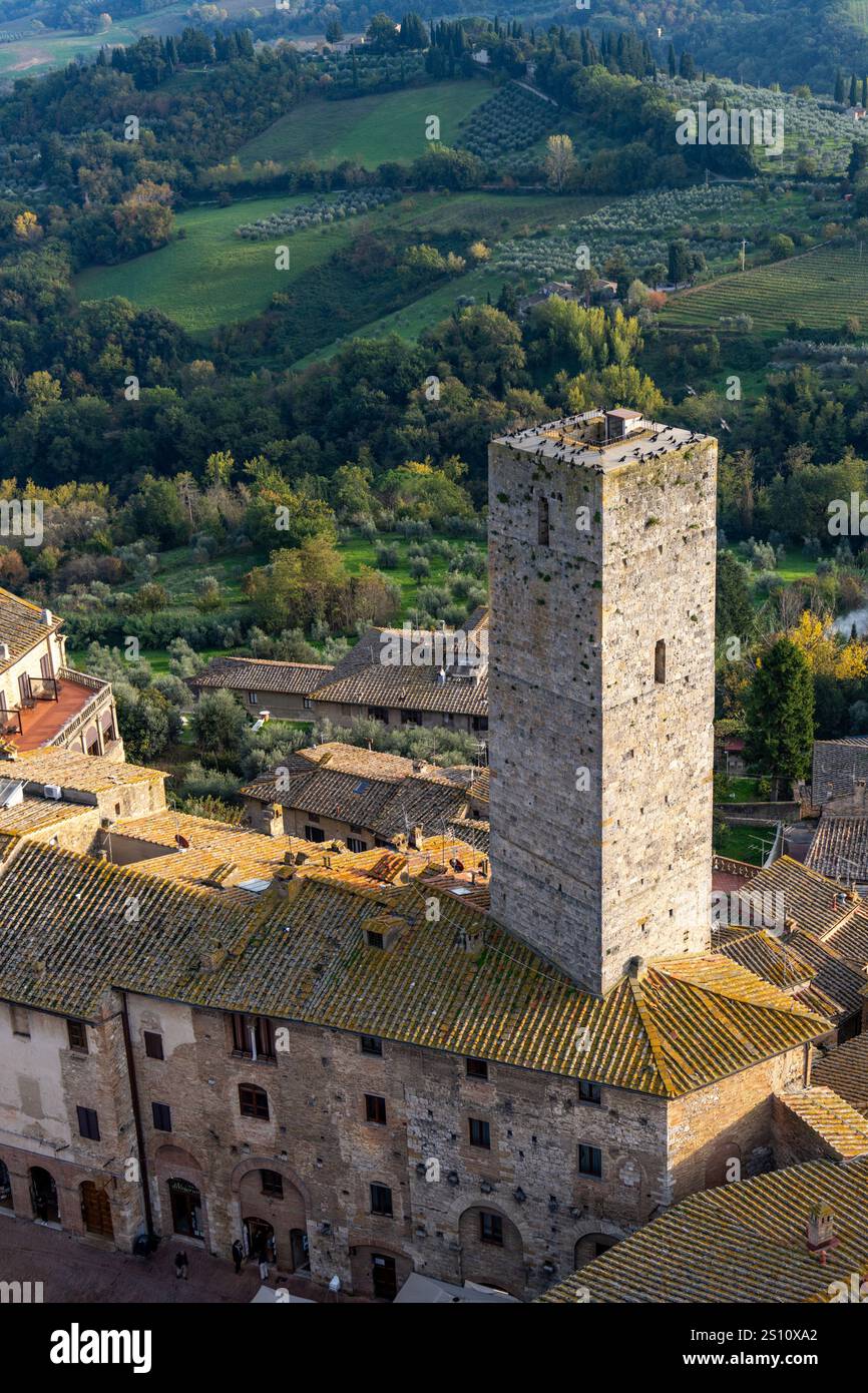 Torre dei Becci overlooks the Piazza della Cisterna in the medieval ...