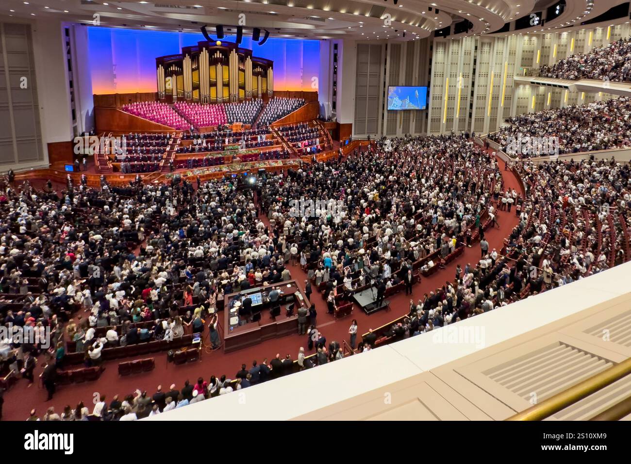 Attendees after the General Conference of Church of Jesus Christ of ...