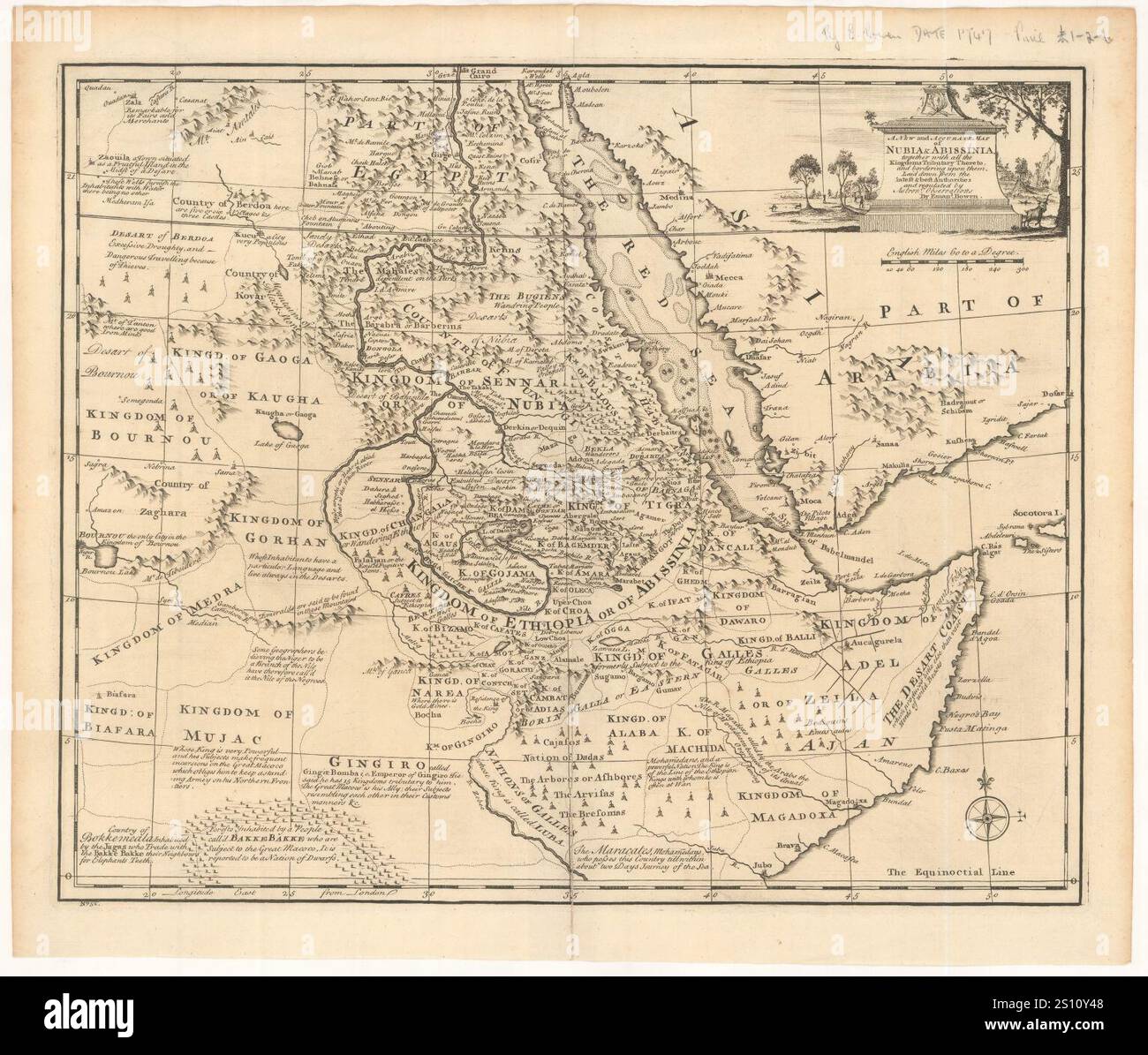 Emanuel Bowen, A new and accurate map of Nubia & Abissinia Stock Photo ...