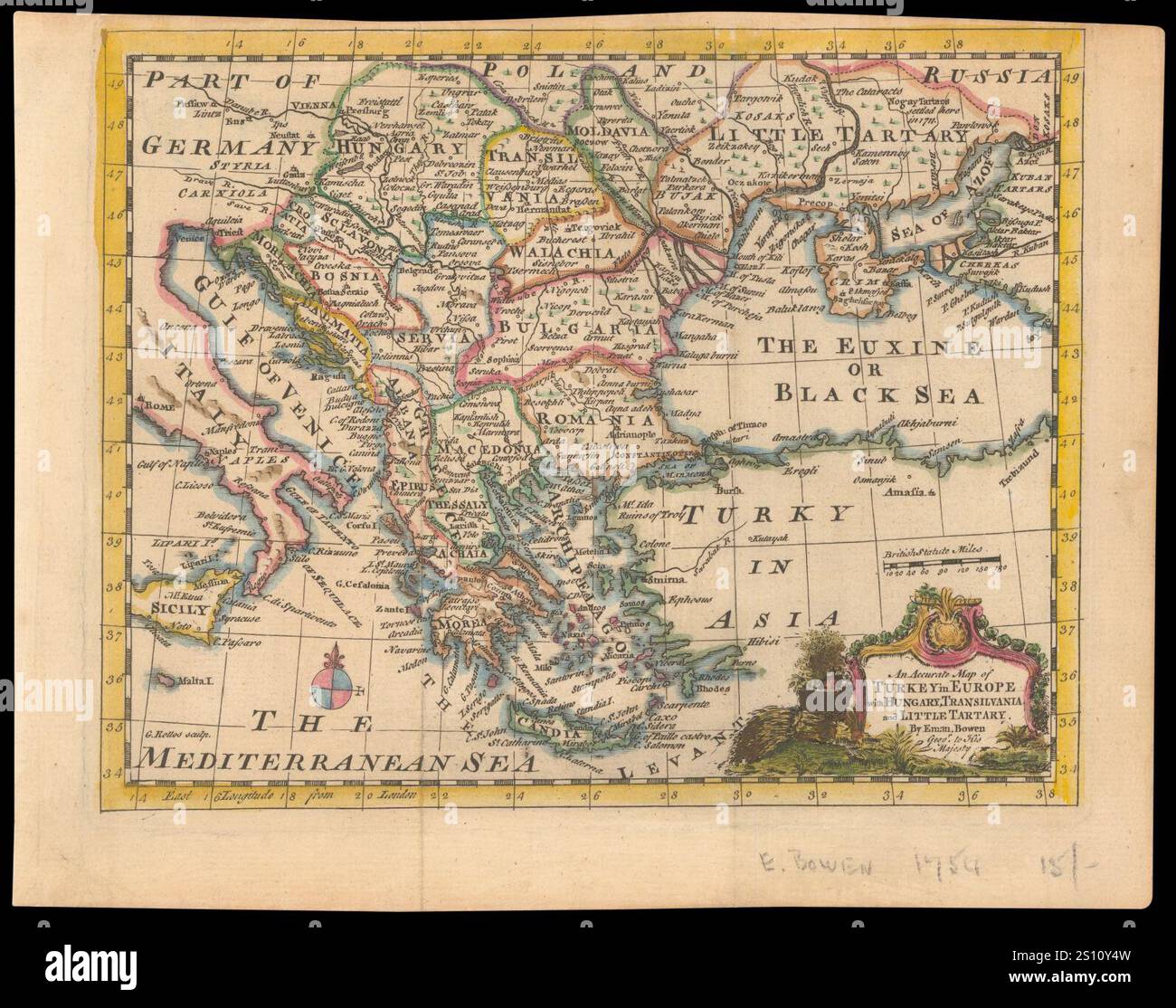 Emanuel Bowen, An accurate map of Turkey in Europe with Hungary ...