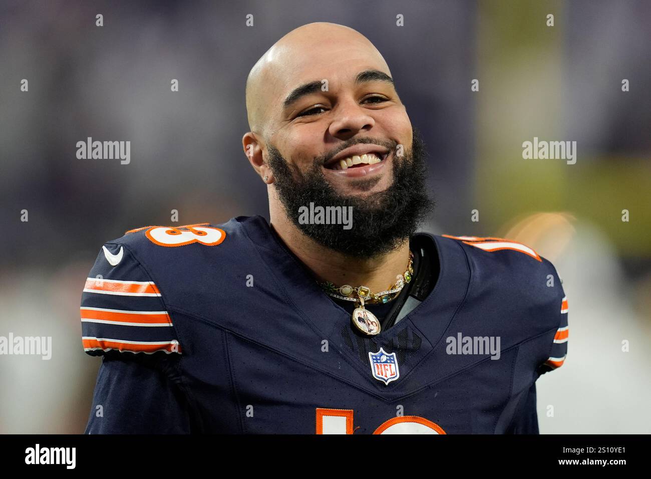 Chicago Bears defensive end Darrell Taylor (52) walks off the field ...