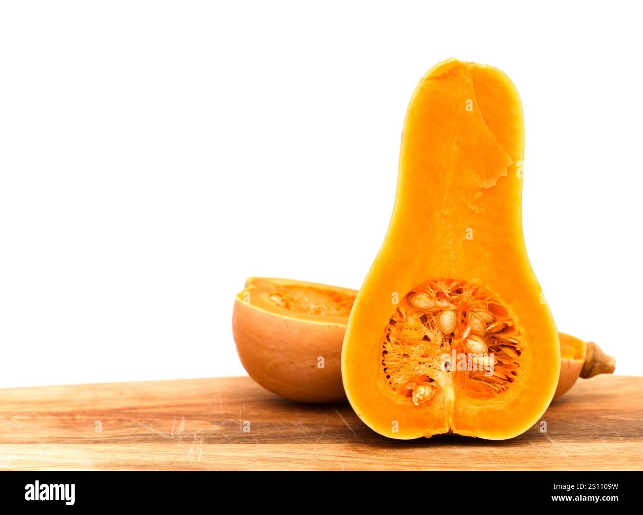 small pale orange ripe butternut squash, a type of winter squash Stock ...