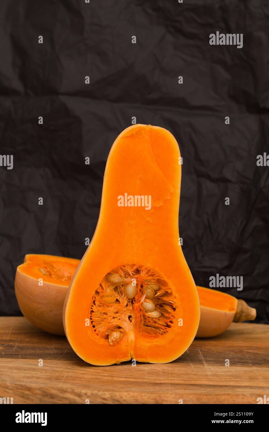 small pale orange ripe butternut squash, a type of winter squash Stock ...