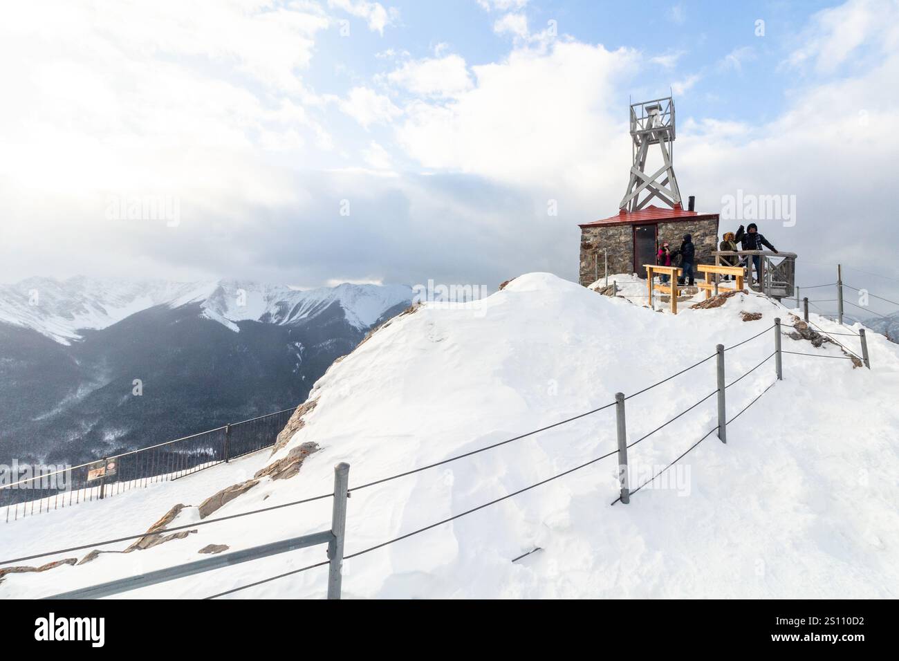 The Sulphur Mountain Cosmic Ray Station at the mountain peak in Banff ...