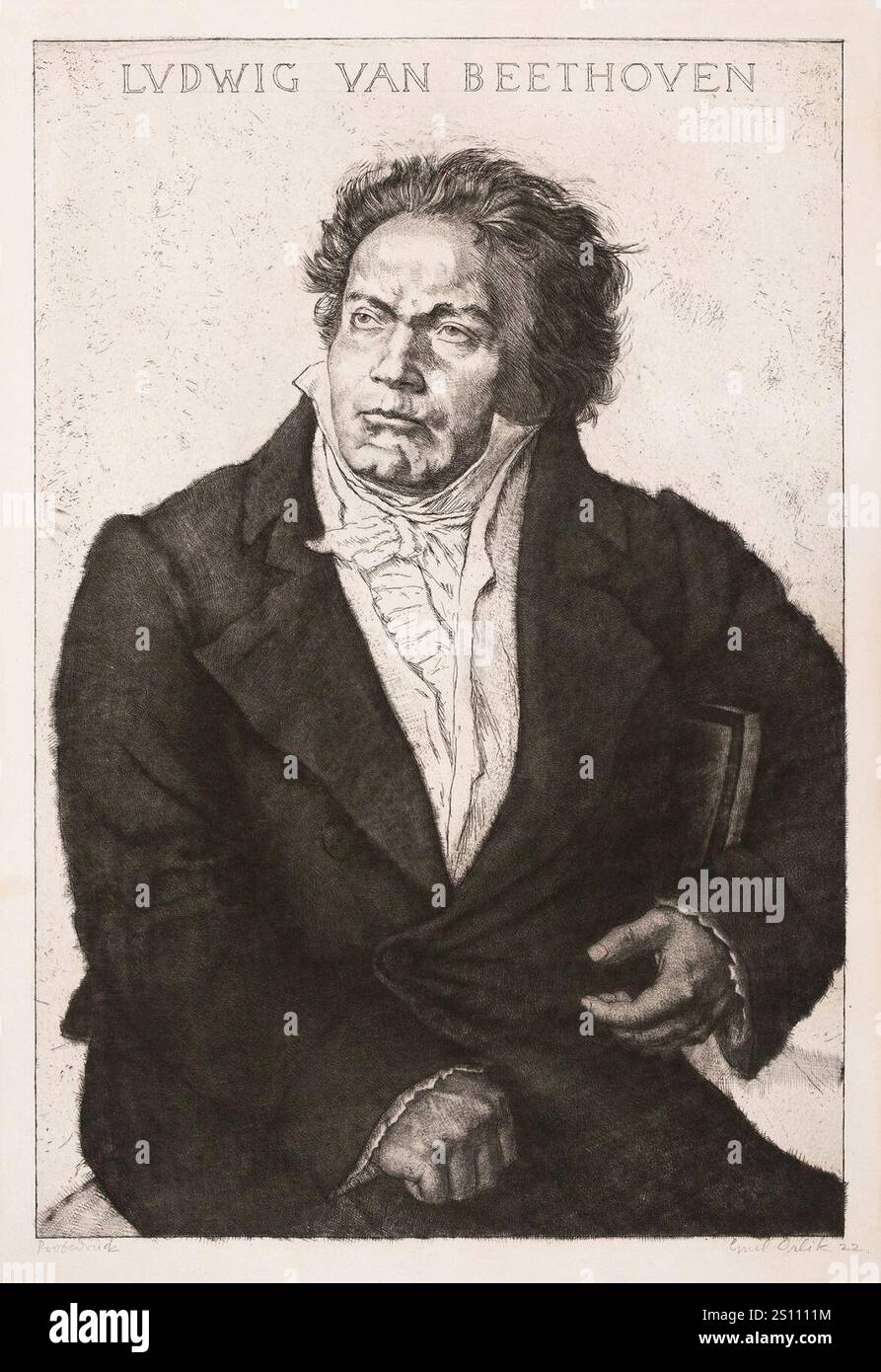 Emil Orlik - Ludwig Van Beethoven (etching) - 10766 Stock Photo - Alamy