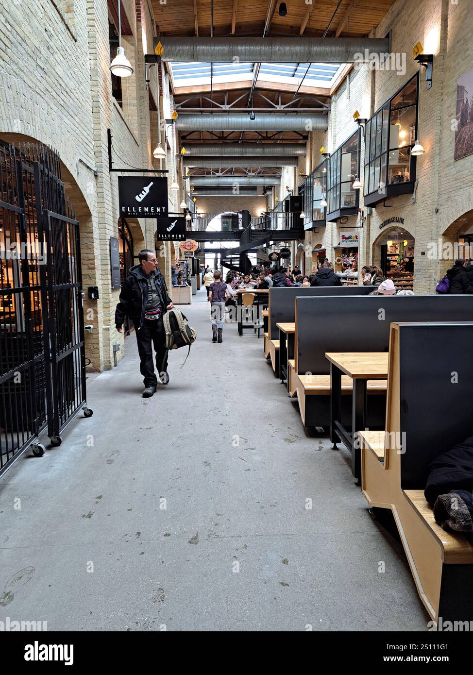 Businesses inside The Forks in downtown Winnipeg, Manitoba, Canada ...