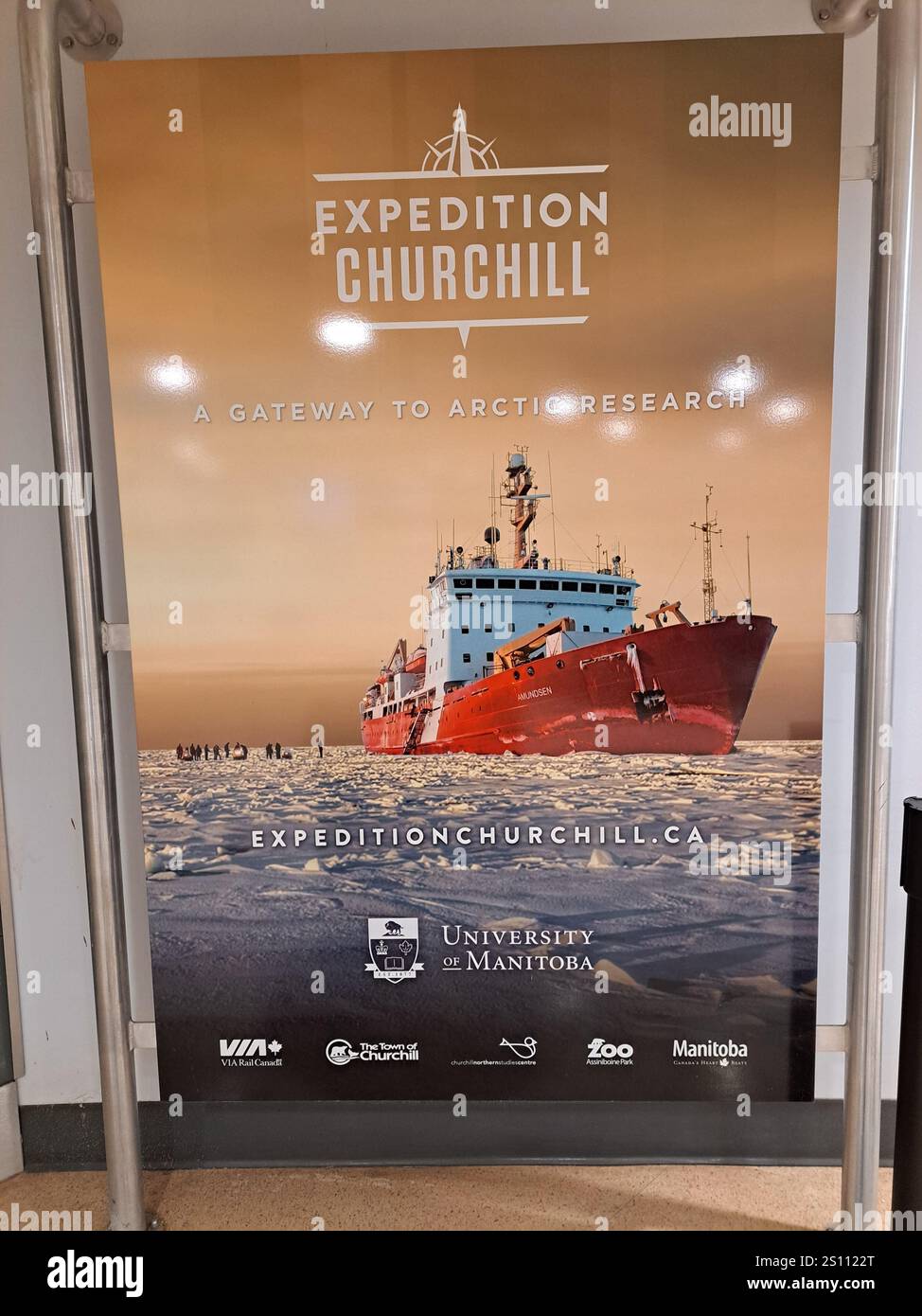 Expedition Churchill sign inside Union Station in Winnipeg, Manitoba ...