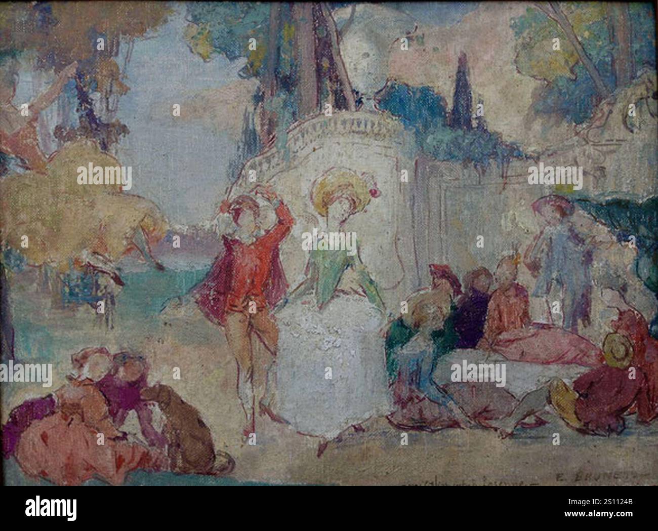 Emile Brunet - Scène de genre Stock Photo - Alamy