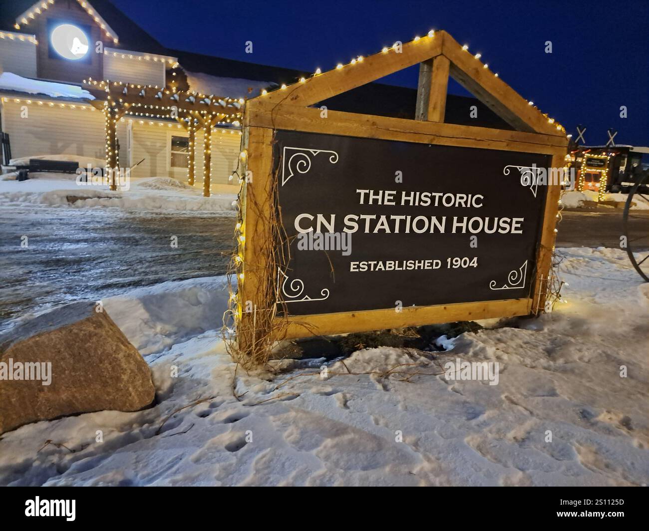 The historic CN Station House sign in Canora, Saskatchewan, Canada ...