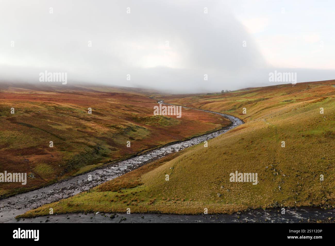 The view up Maize Beck near the confluence of the River Tees at ...