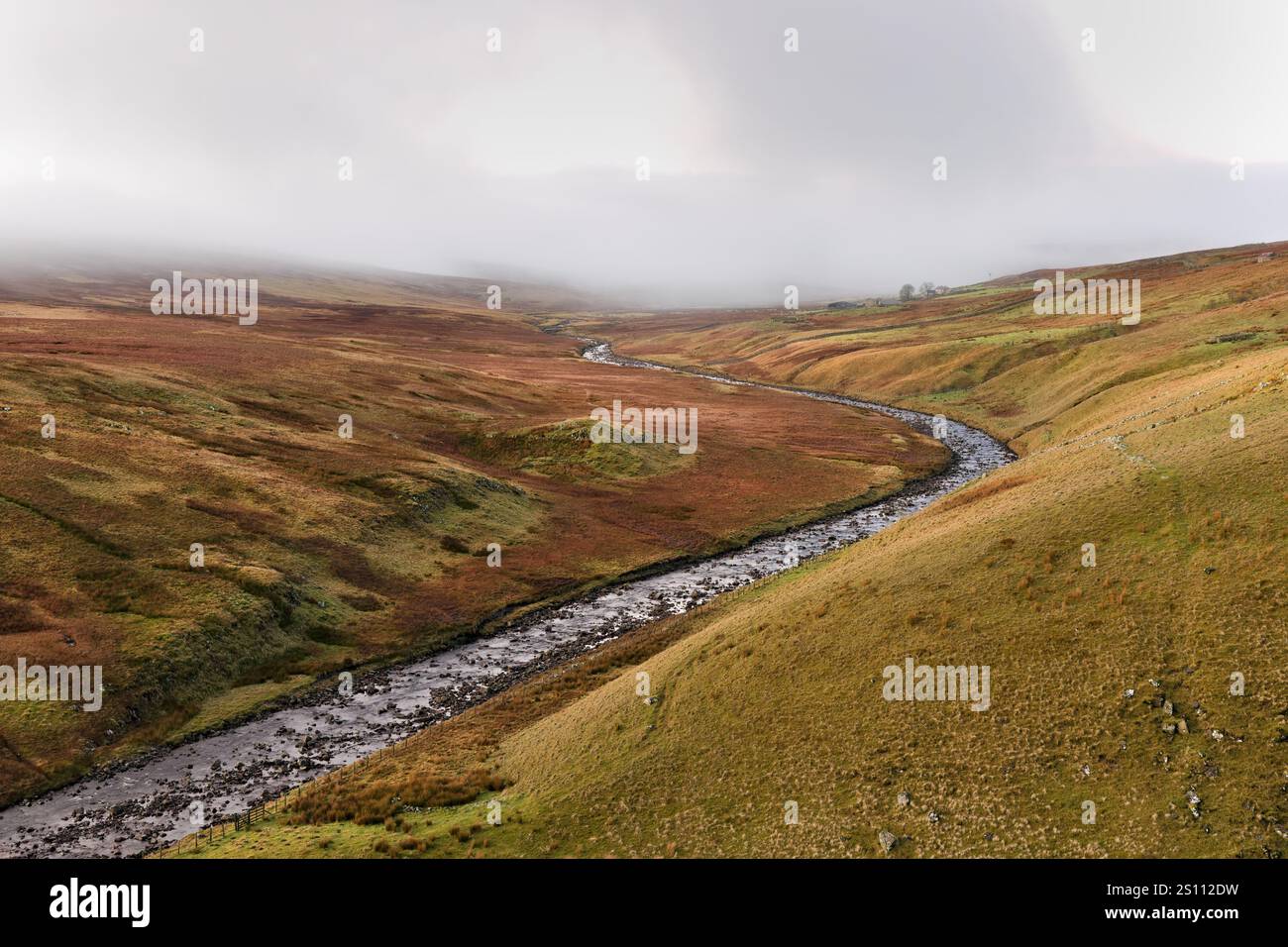 The view up Maize Beck near the confluence of the River Tees at ...