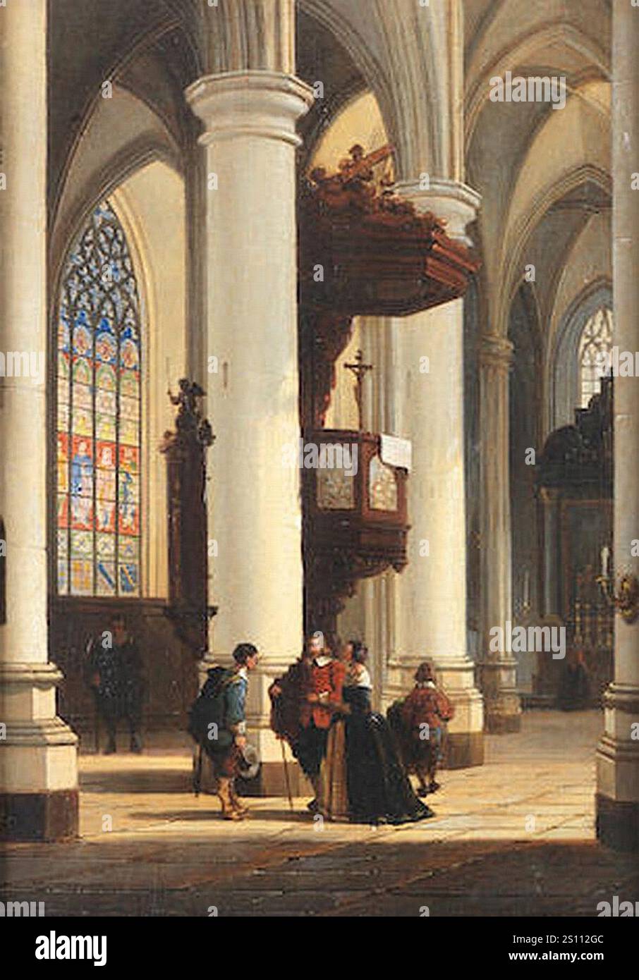 Emile Pierre Joseph De Cauwer - Figures in a cathedral Stock Photo - Alamy