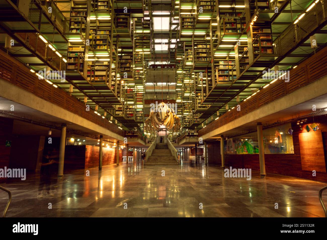 Interior view of Vasconcelos Library in the Downtown area of Mexico ...