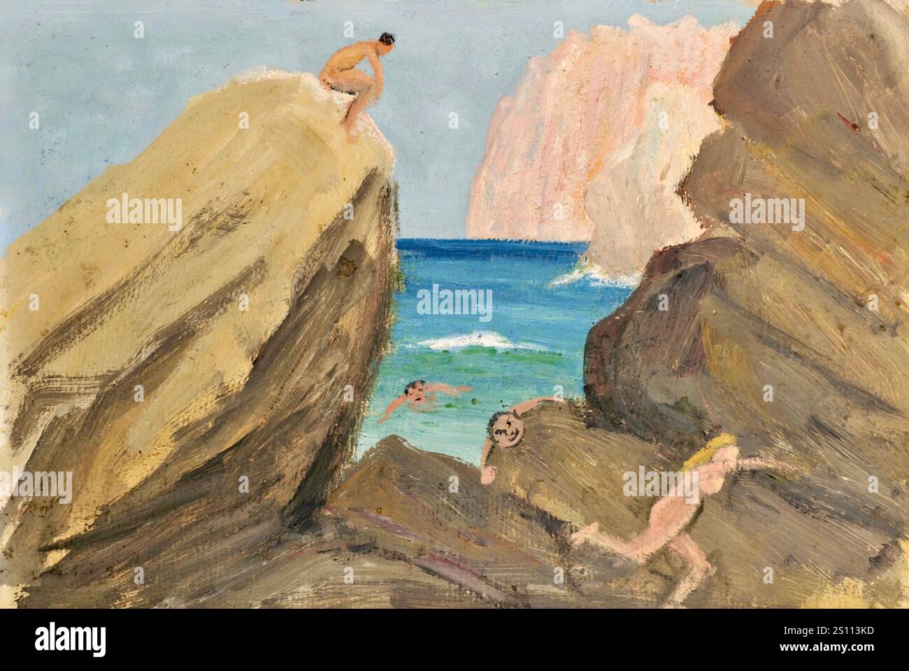 Ernst Schiess - Pursuit at a Rocky Coastal Line Stock Photo - Alamy