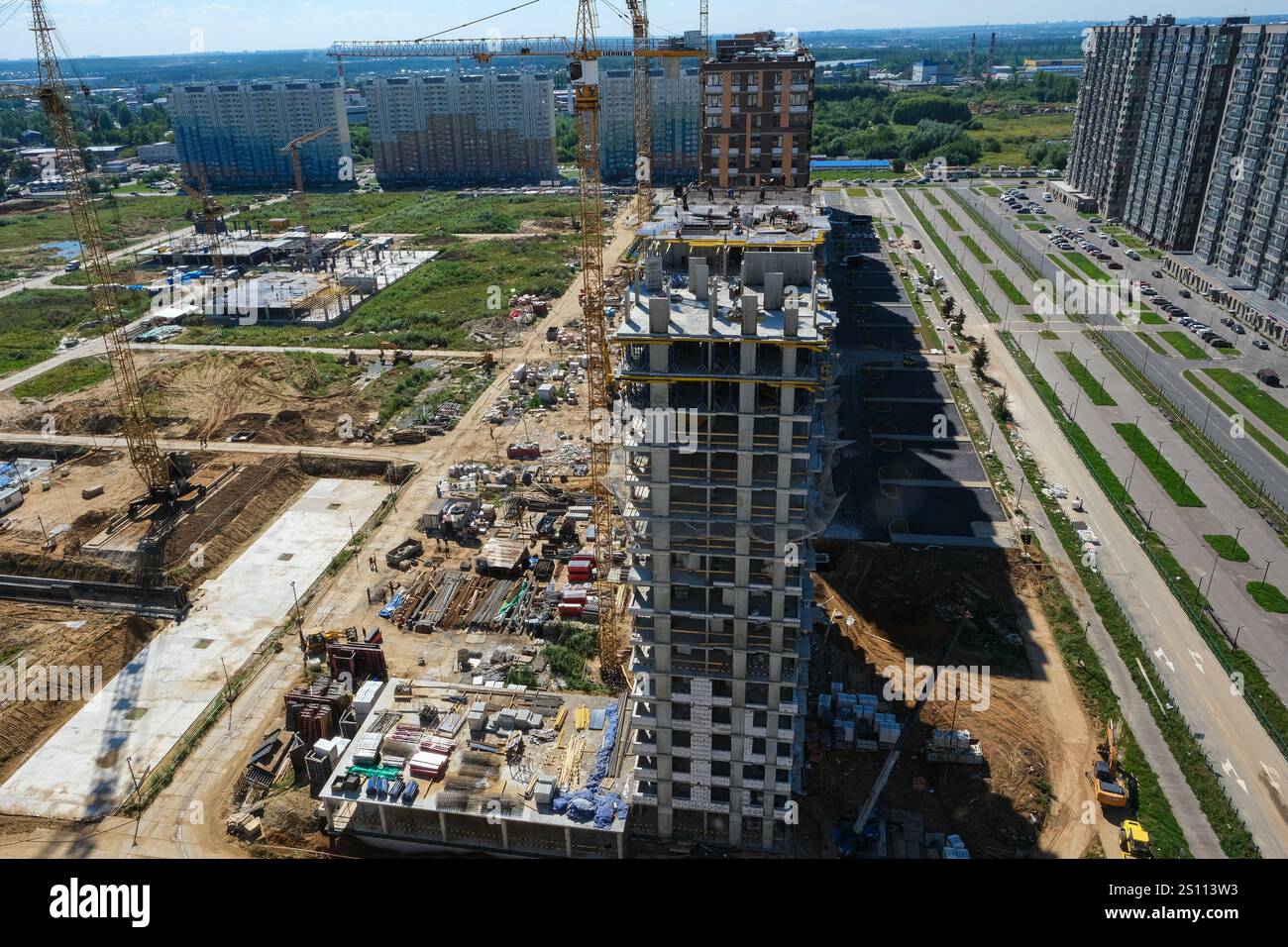 Construction of modern high-rise residential buildings. . High quality ...