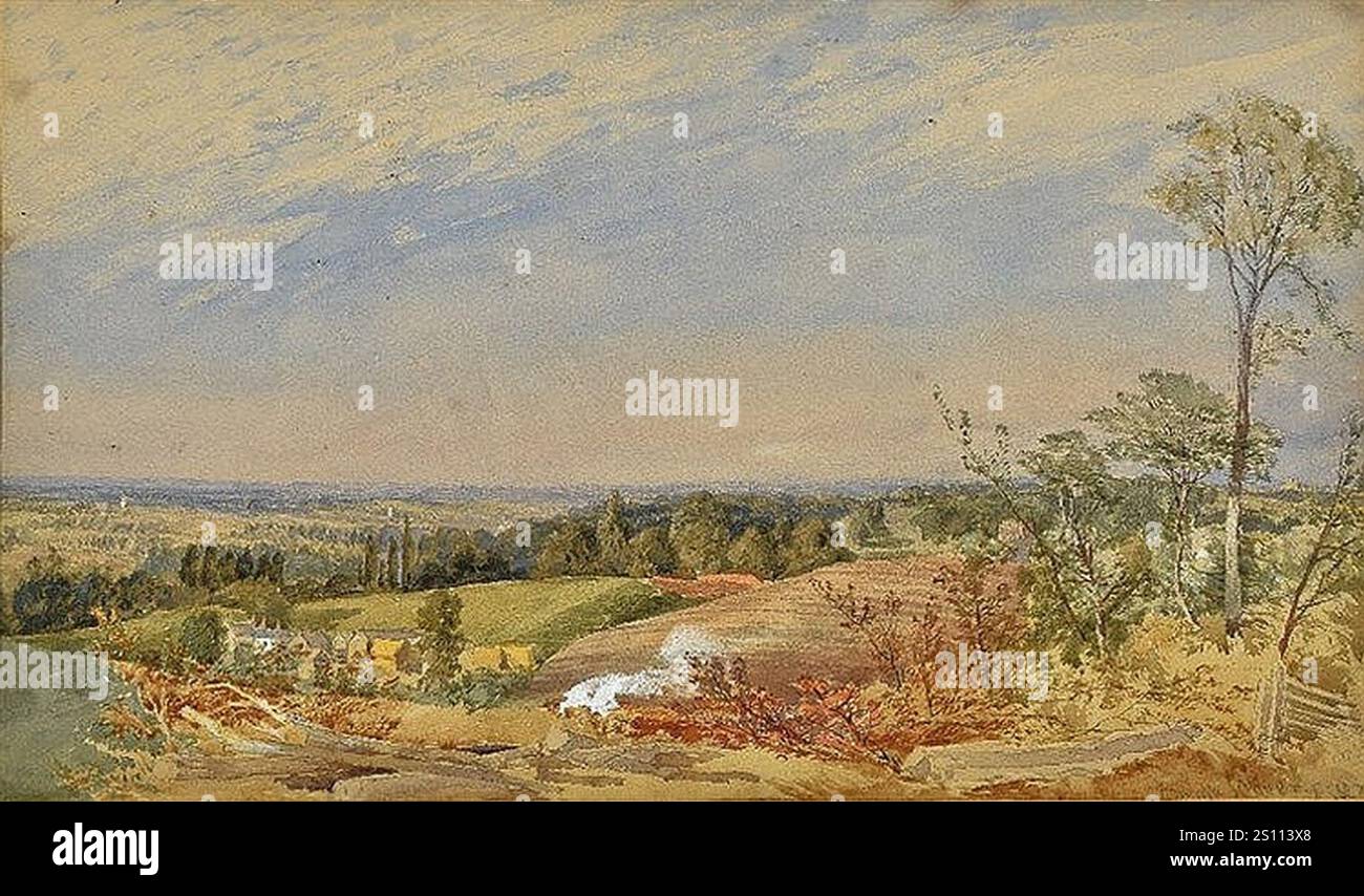 Emma Oliver - British Essex Landscape Watercolour heightened with ...