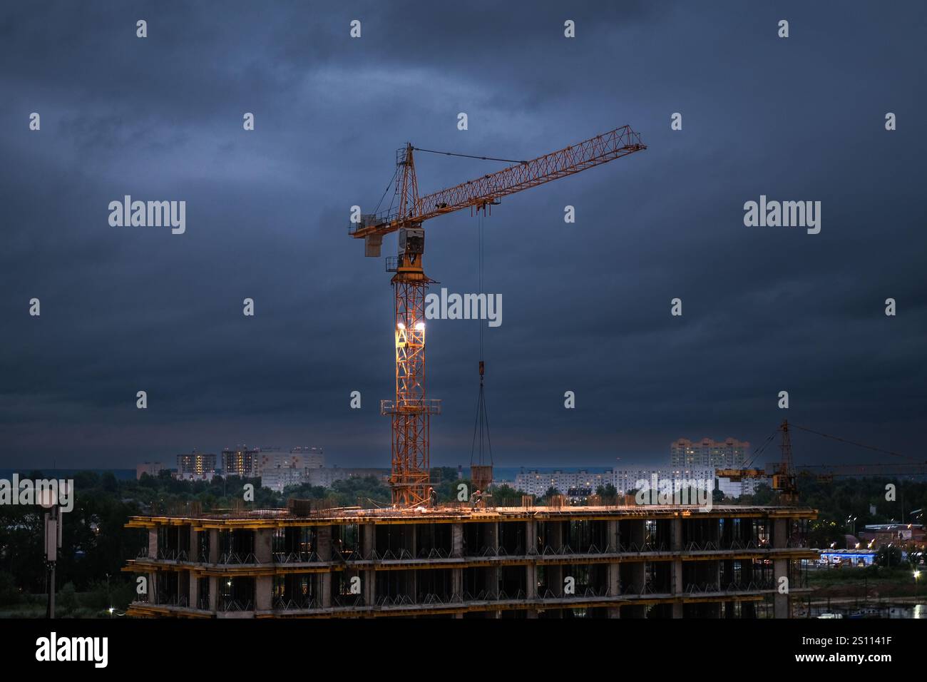Construction of modern high-rise residential buildings. . High quality ...