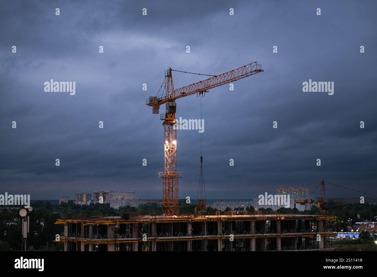Construction of modern high-rise residential buildings. . High quality ...