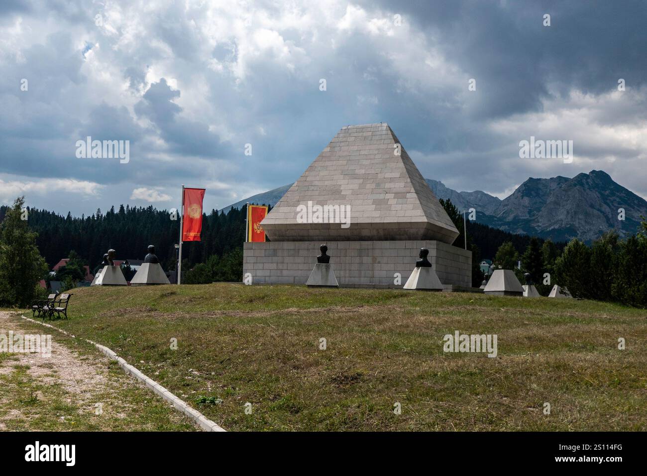 Zabljak, Montenegro, August 4, 2024.The Spomenik borcima NOB monument ...