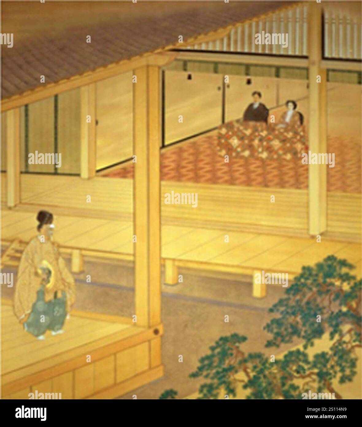 Emperor & Empress at Noh Play by Konoshima Okoku Stock Photo - Alamy