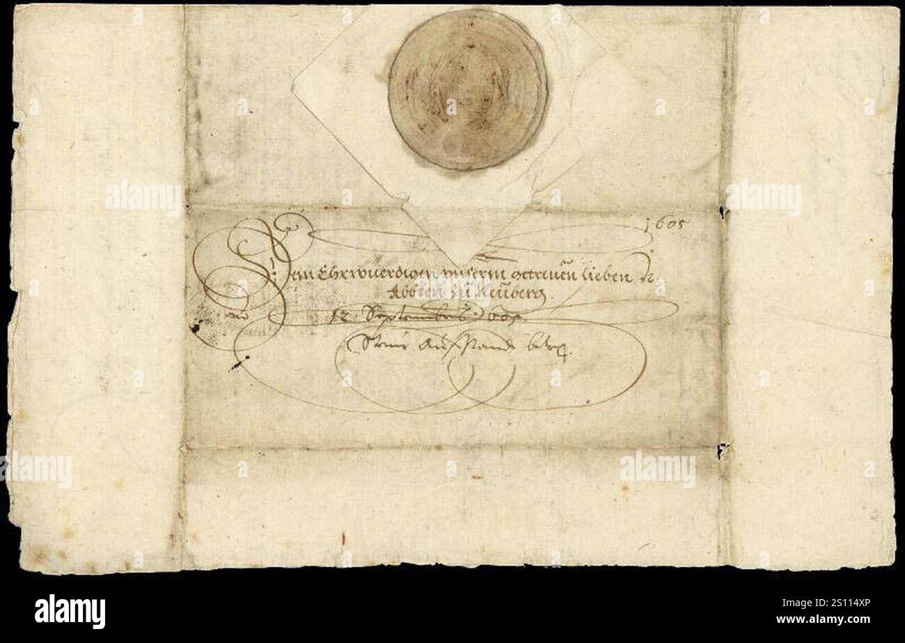 Emperor Matthias (Holy Roman) - Manuscript letter signed 04-12-1605 ...