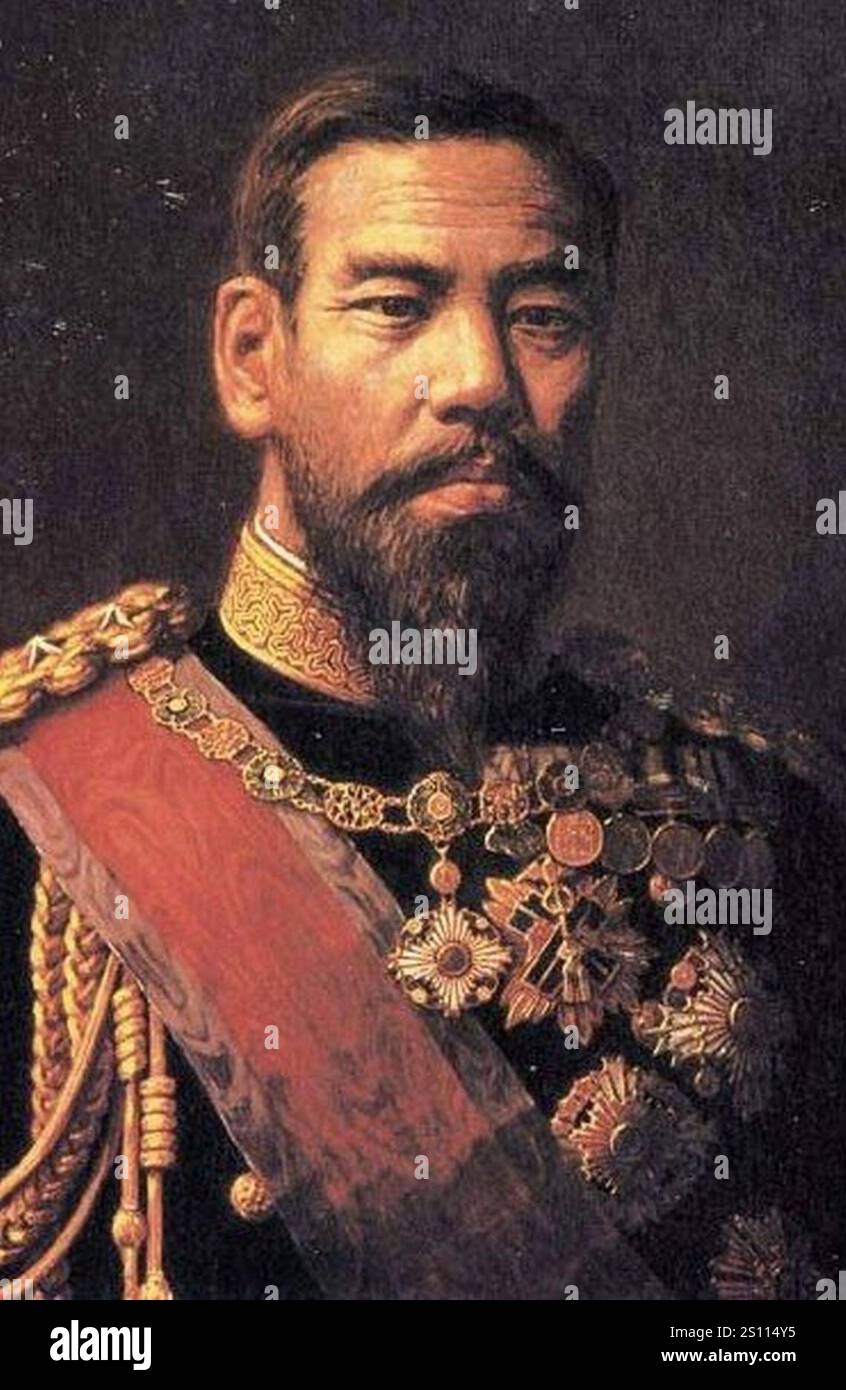 Emperor Meiji painted by Takagi Haisui Stock Photo - Alamy