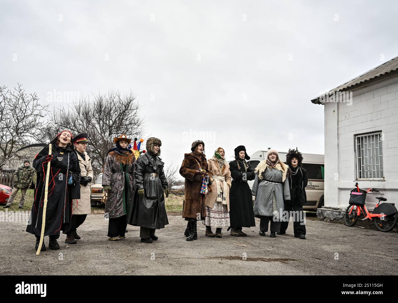 ZAPORIZHZHIA REGION, UKRAINE - DECEMBER 27, 2024 - Volunteer actors ...