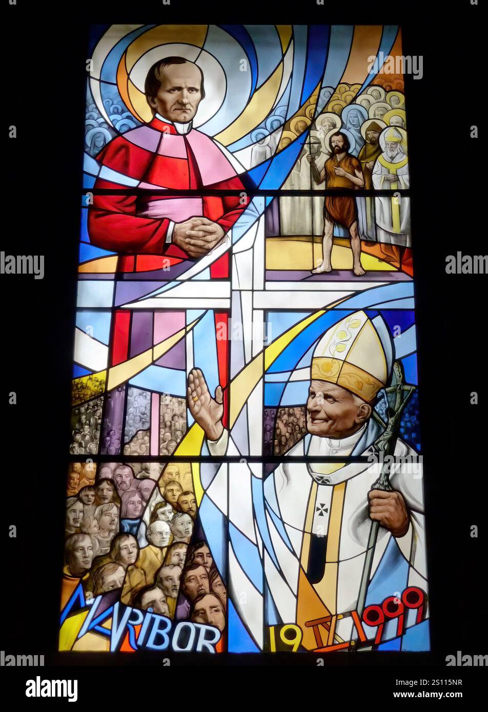 stained glass window, Maribor Cathedral of Saint John the Baptist ...